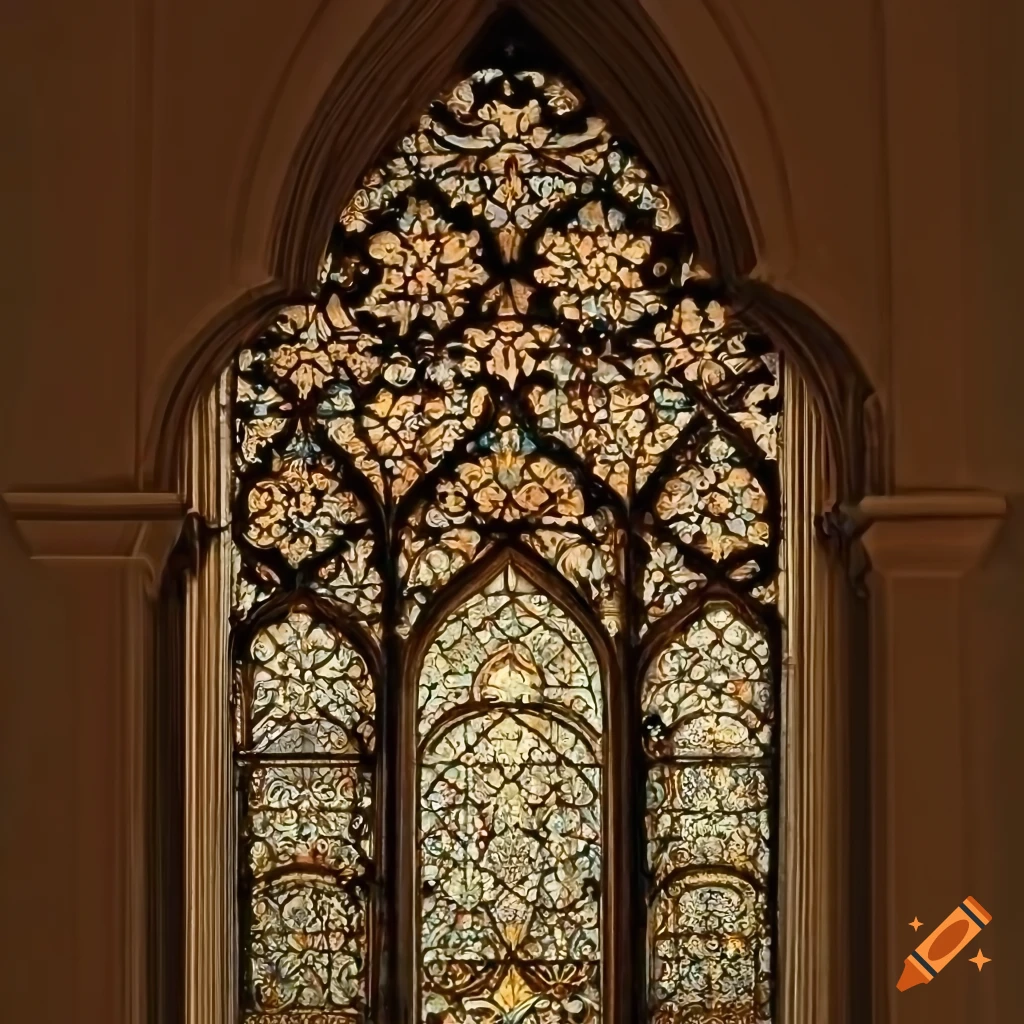 Intricate islamic art in a baroque gothic window