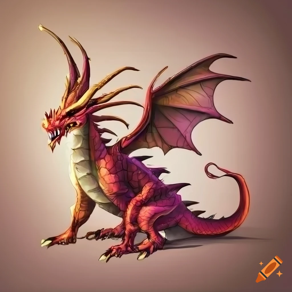 Mythical dragon taking flight against the new year sunrise above the ...