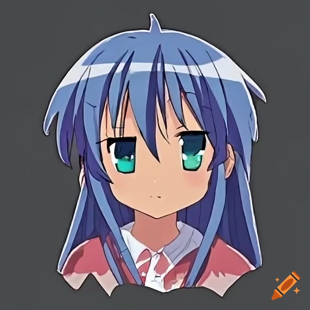 Sticker of Konata Izumi from an anime girl on Craiyon