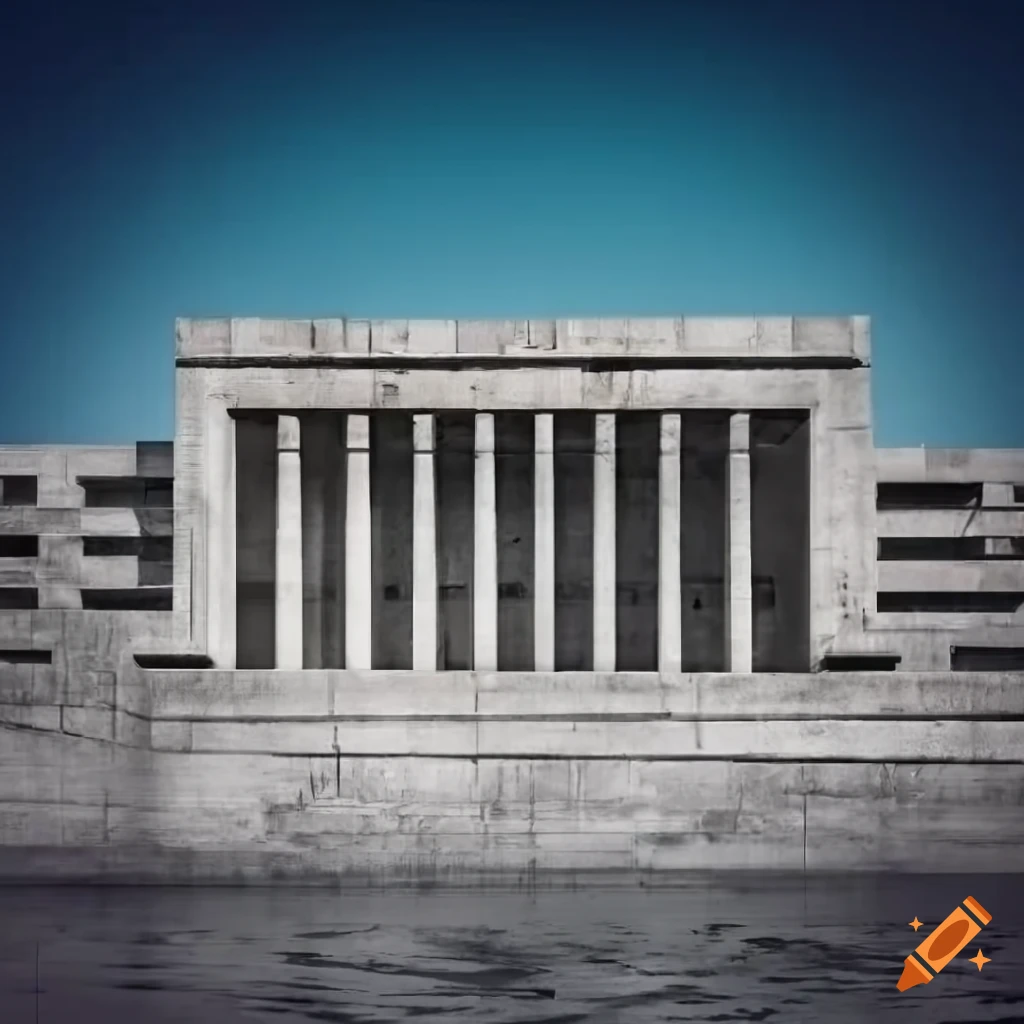 Brutalist concrete architecture in greece on Craiyon