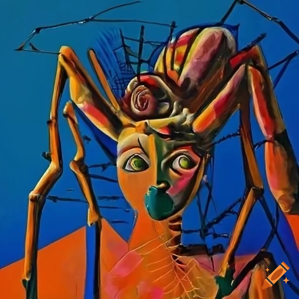 Artistic spider web inspired by pablo picasso