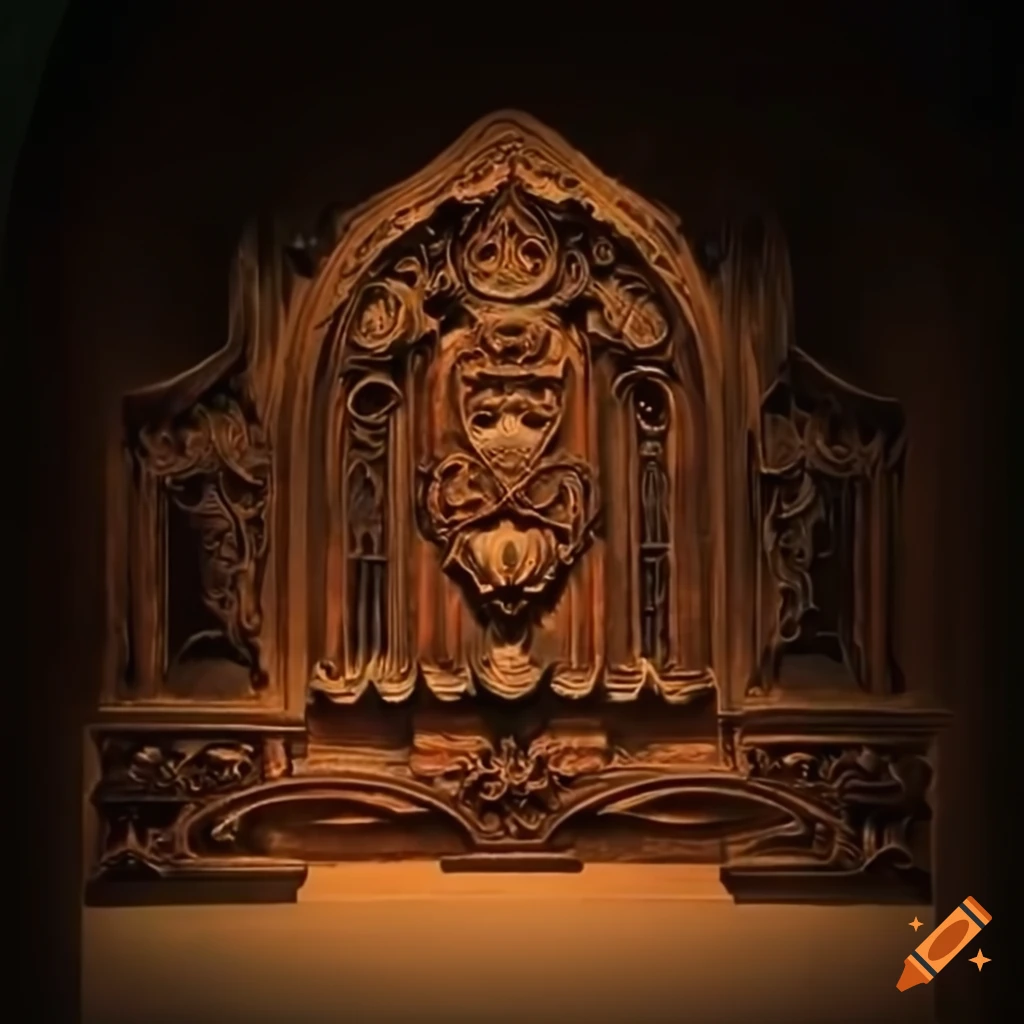 Detailed architectural stave carving