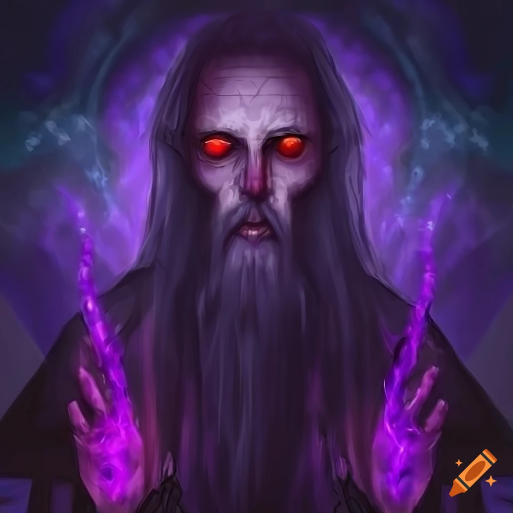 Dark wizard illustration on Craiyon