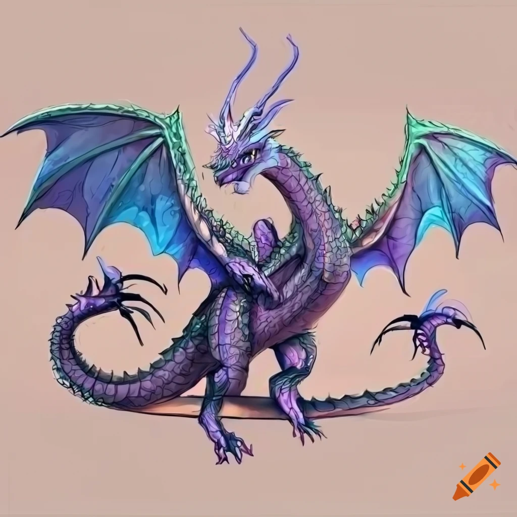 Blue dragon woman with black dress on Craiyon