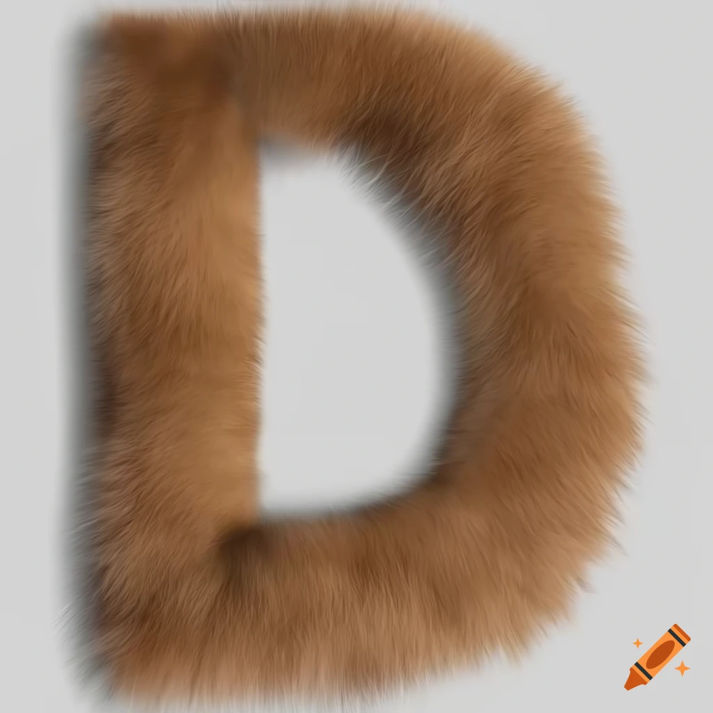 Realistic 3D render of letter D made of dog fur and paws on Craiyon