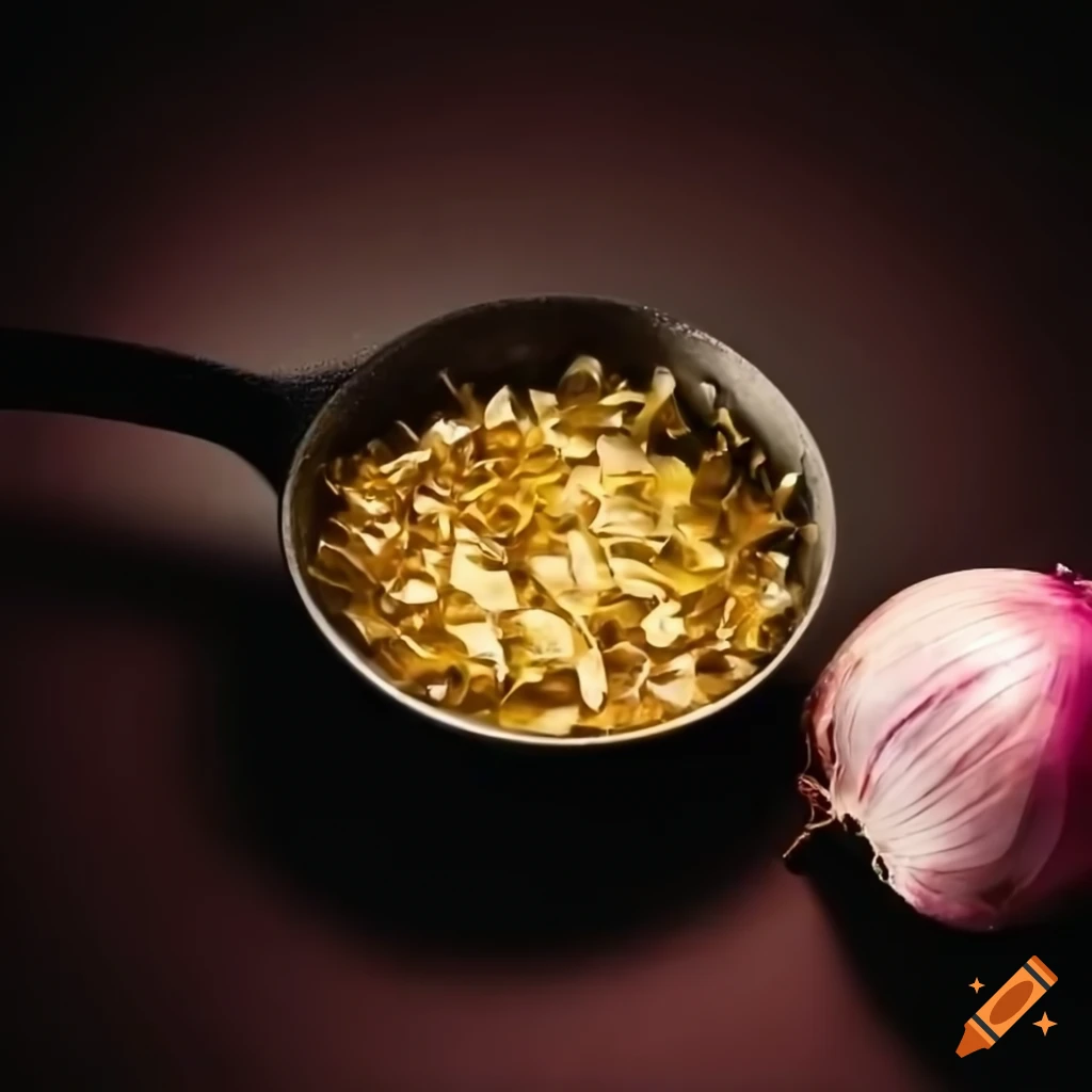 Sizzling onions and garlic in a skillet