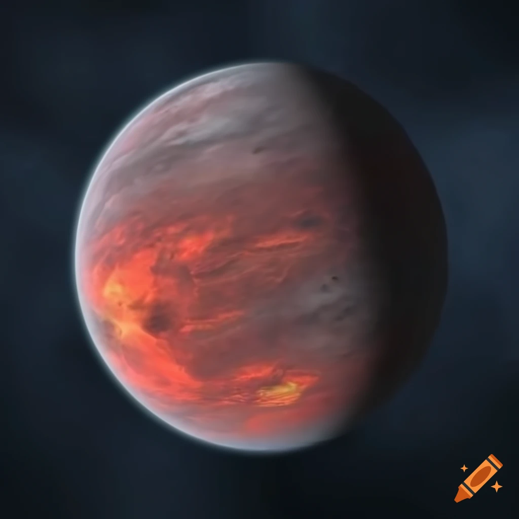 Detailed image of a lava exoplanet in space on Craiyon