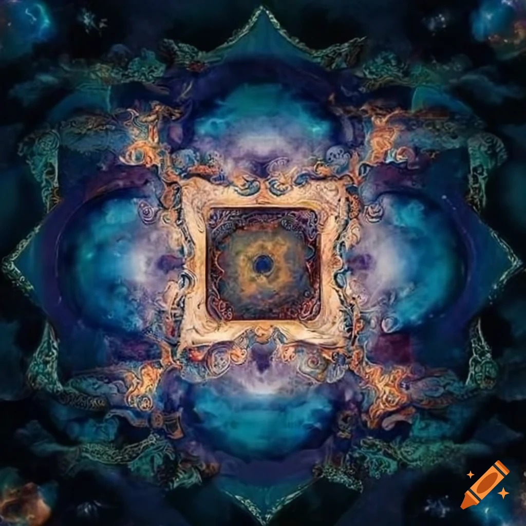 Chinese tiles with cosmic design