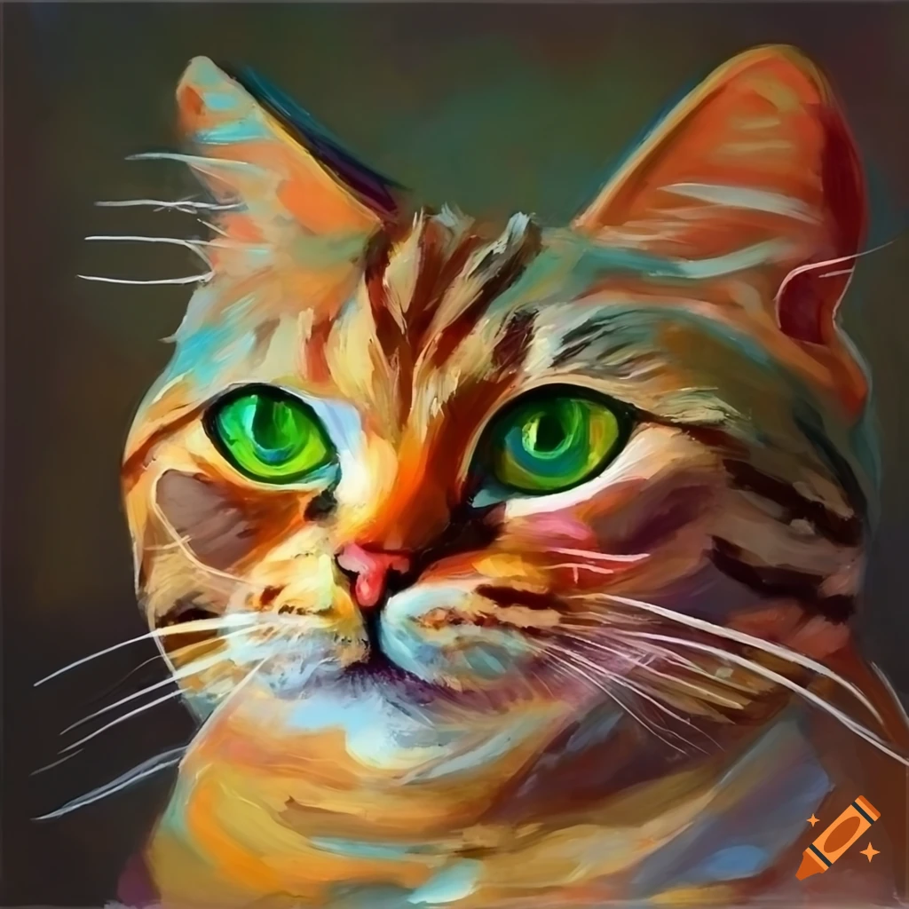 Painting of a cat on Craiyon