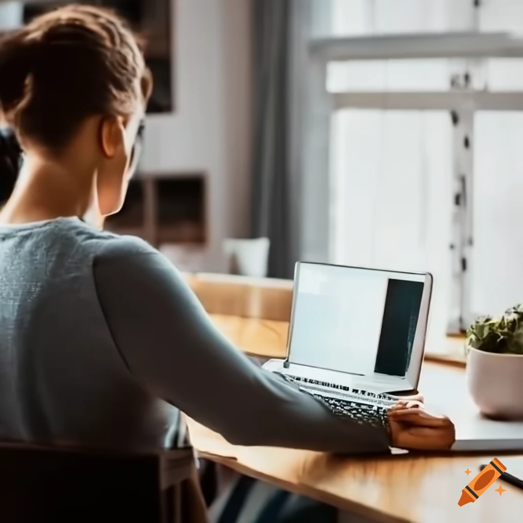 Person studying with laptop on Craiyon