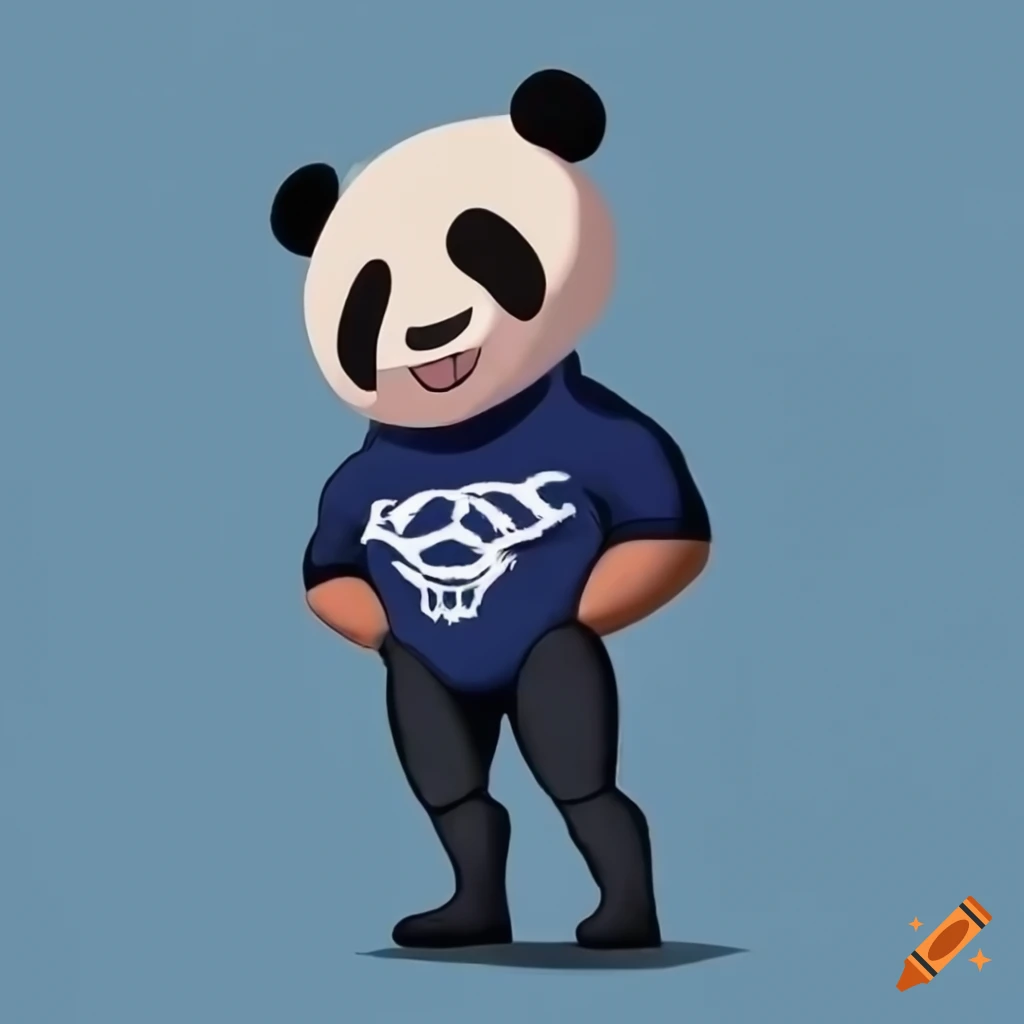 Stylish panda bear in polo shirt and jeans on Craiyon