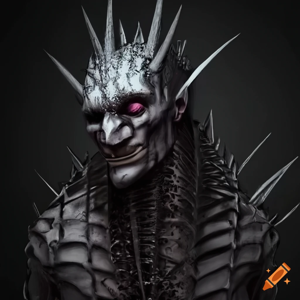 Abstract image of a menacing man with spikes and steel