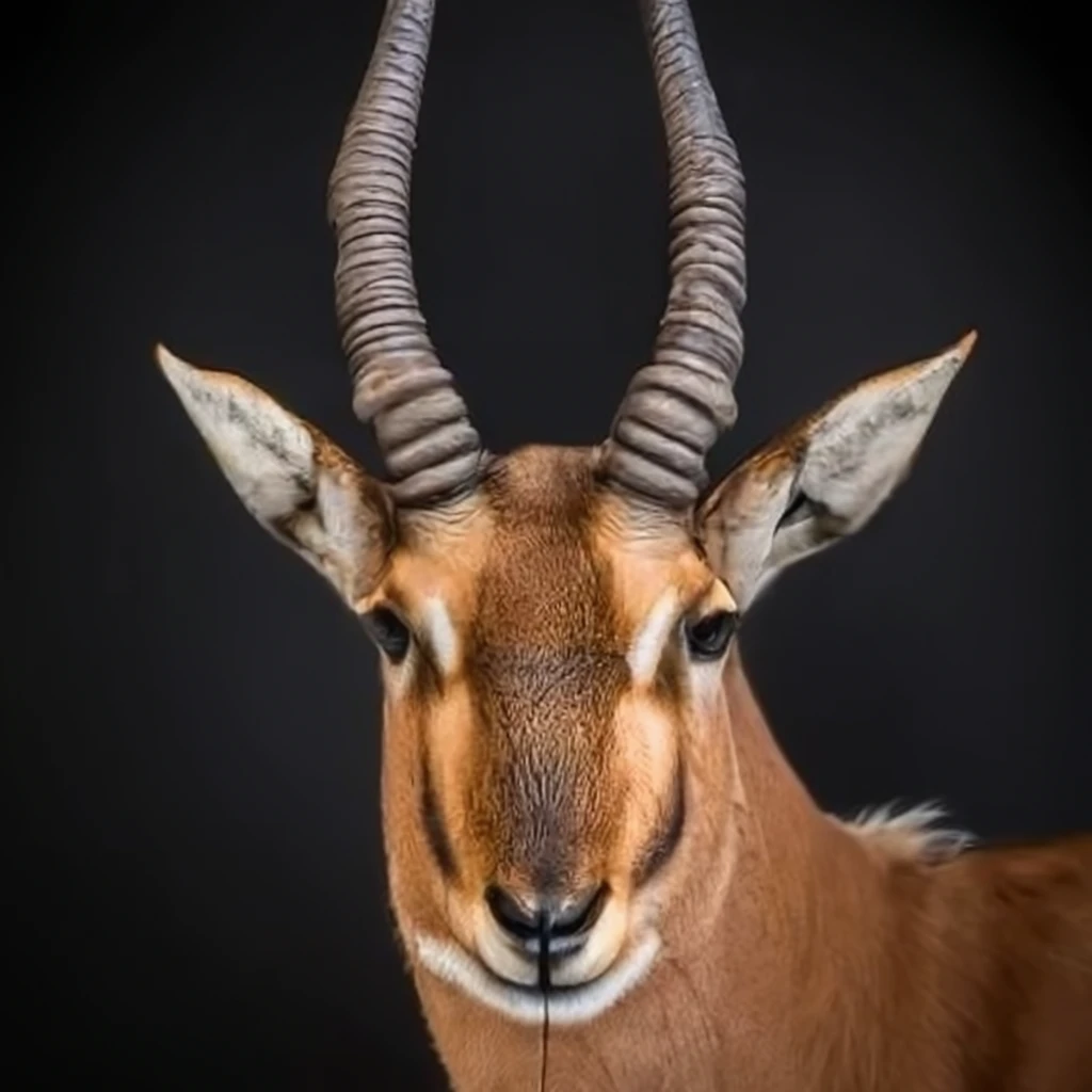 Close-up of a majestic antelope with long horns on Craiyon