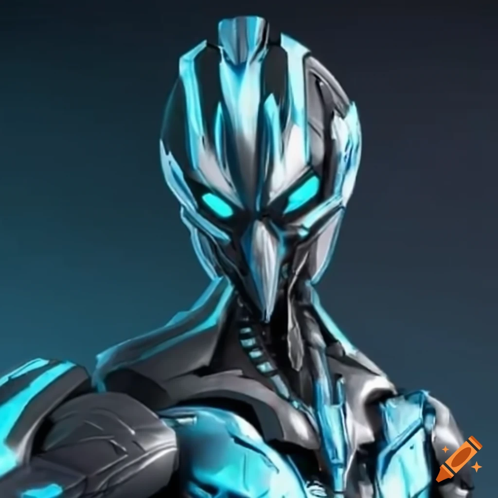 Knight in black hyper technological armor with dark red details on Craiyon