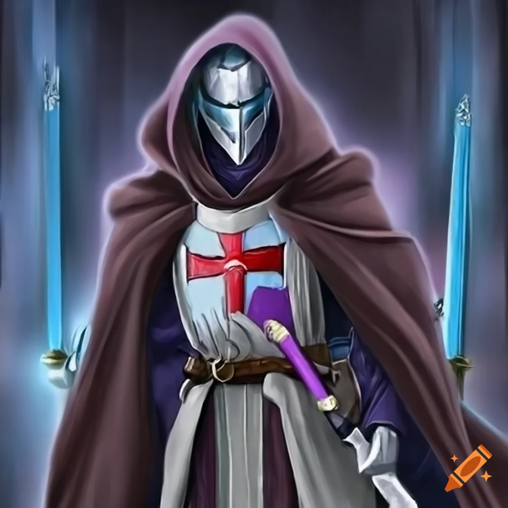 Image of a fusion of Mace Windu, Orochimaru, and a knight in blue and ...