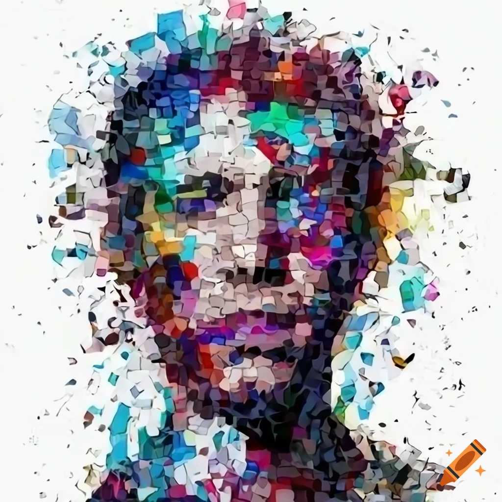 Silhouette of a person dissolving into particles in an emotional scene ...