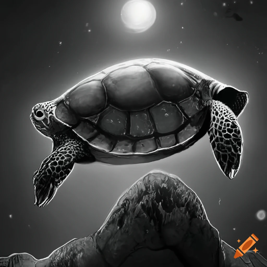 Artistic representation of a turtle planet in a solar system on Craiyon