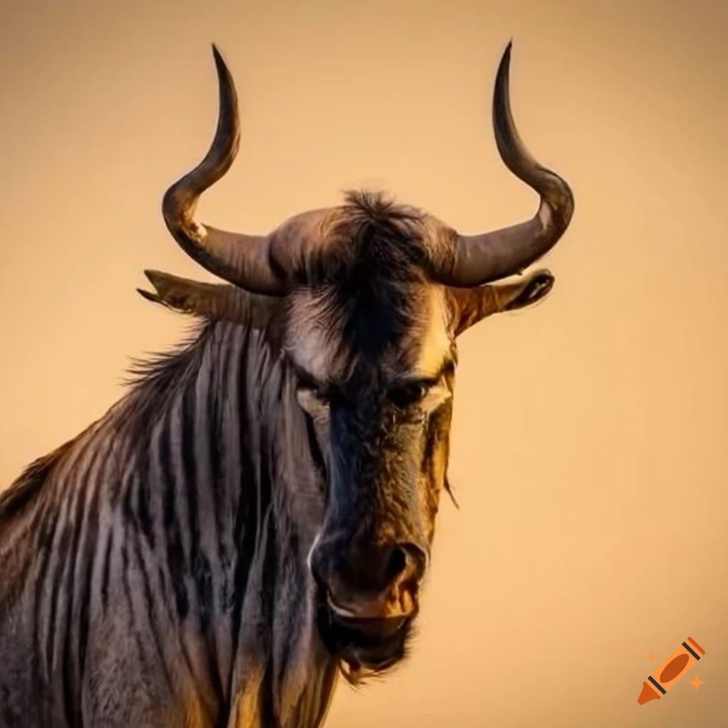 Happy wildebeest on Craiyon