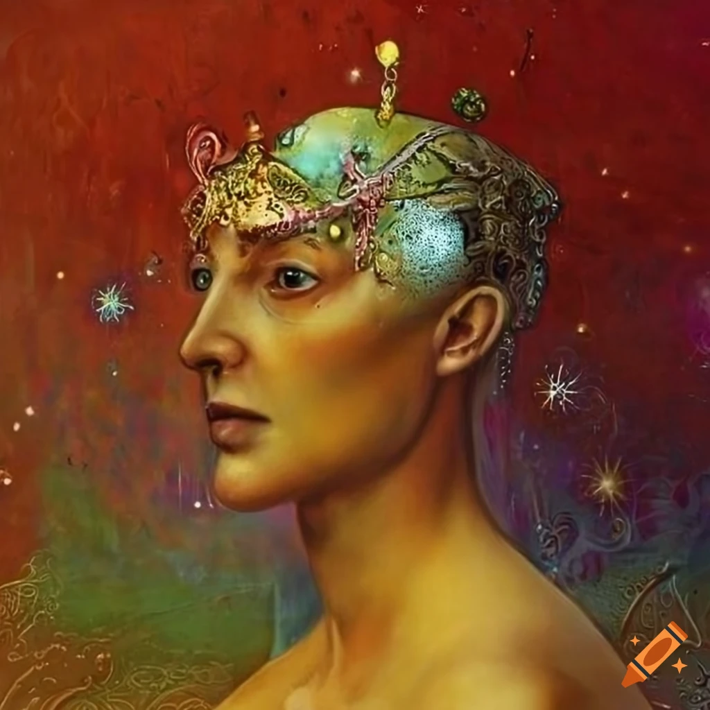 Detailed and surreal artwork inspired by art nouveau and classical ...