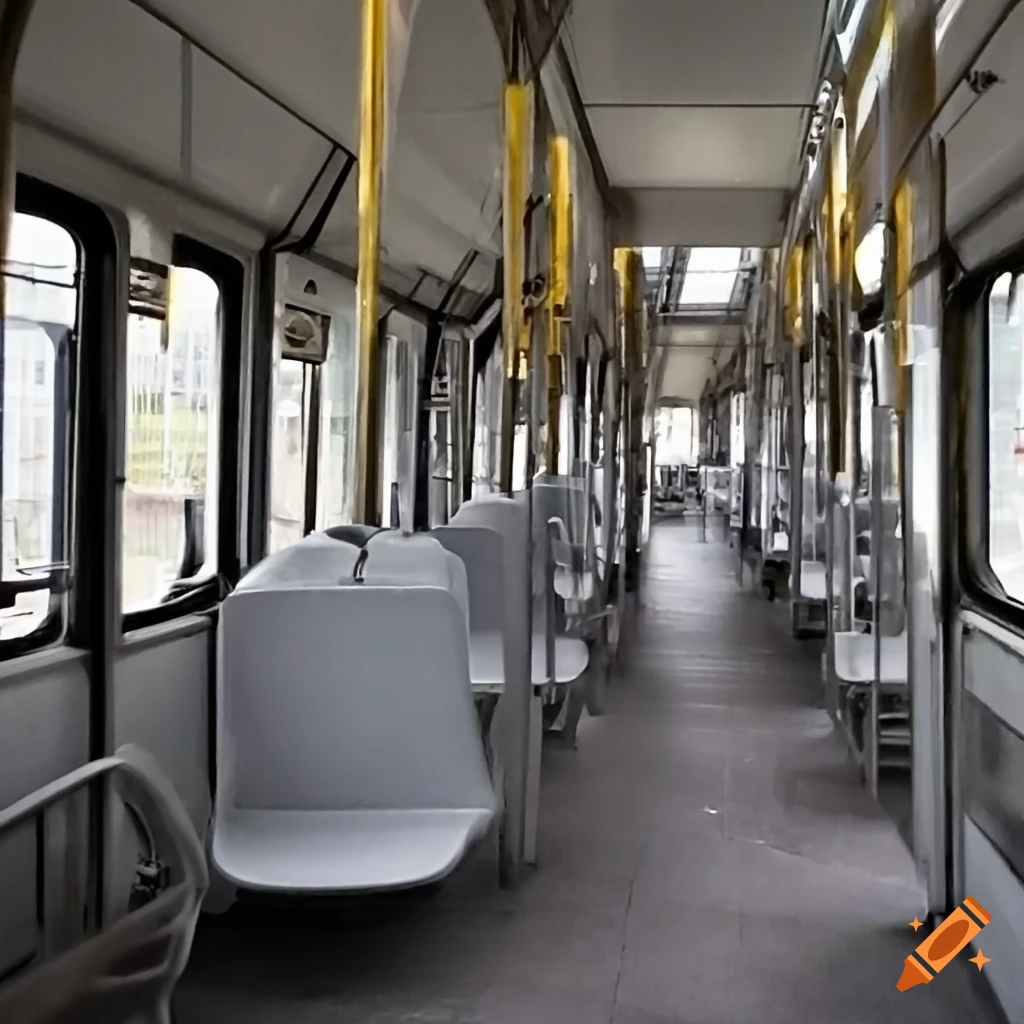 View inside of an empty tram