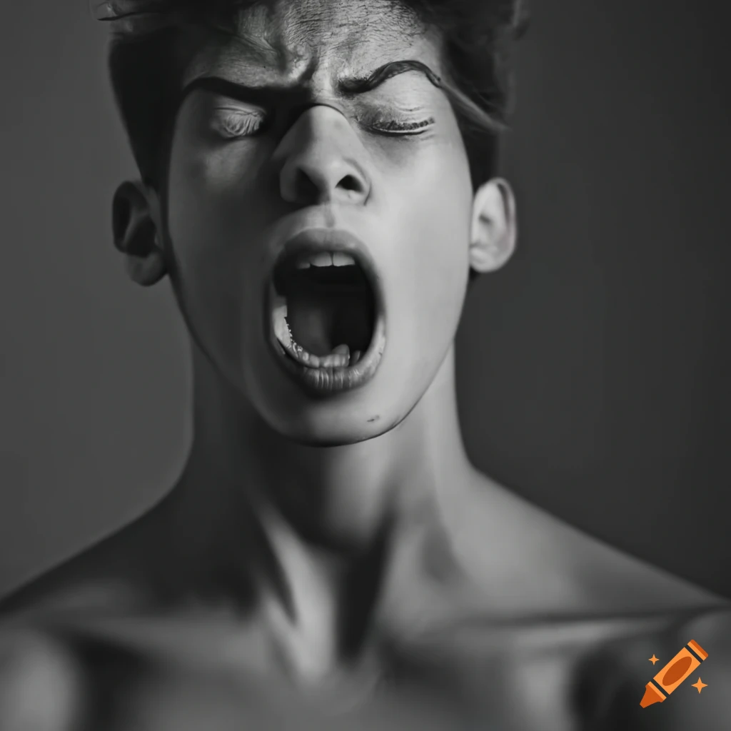 Image of an angry boy screaming on Craiyon