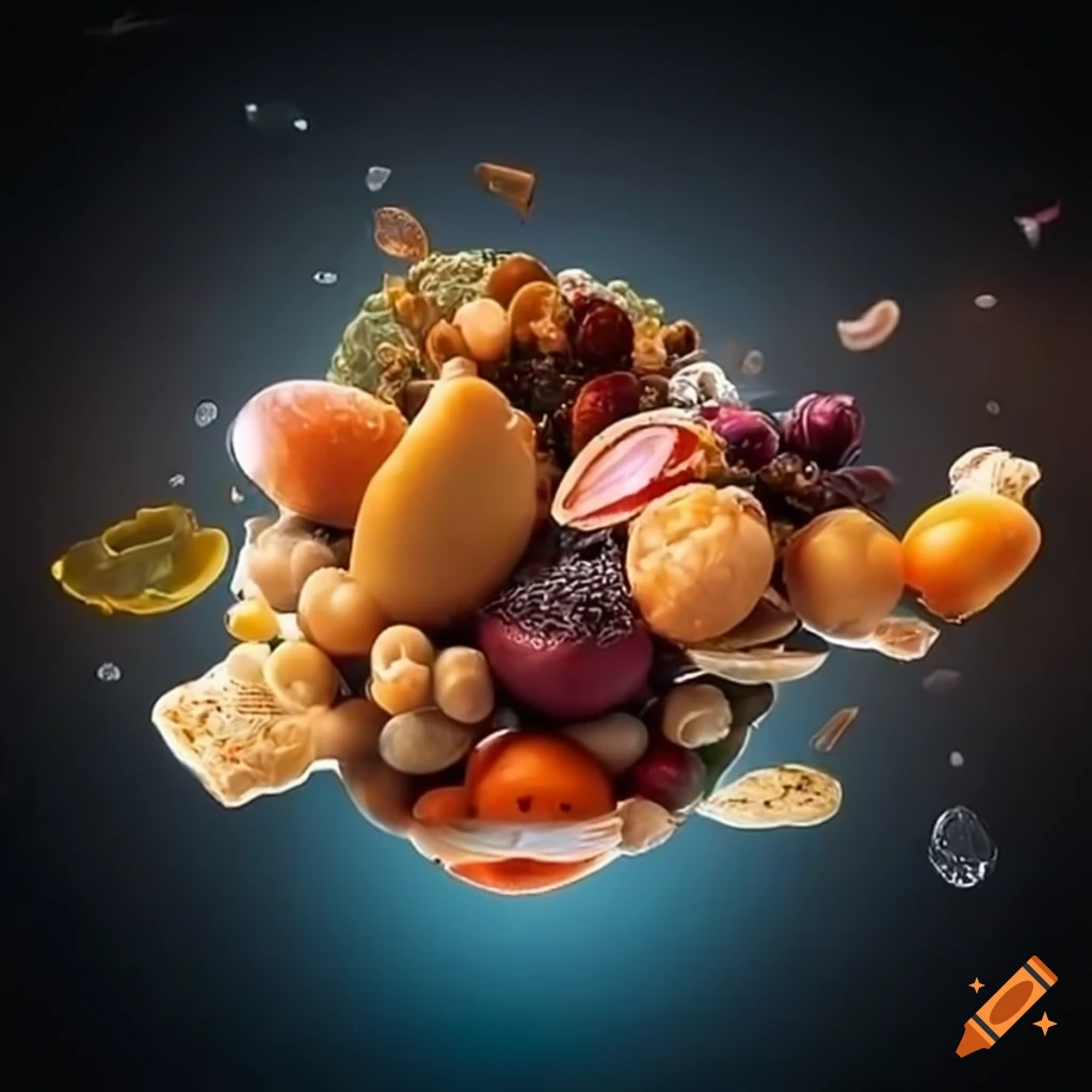 Floating food market in the air on Craiyon