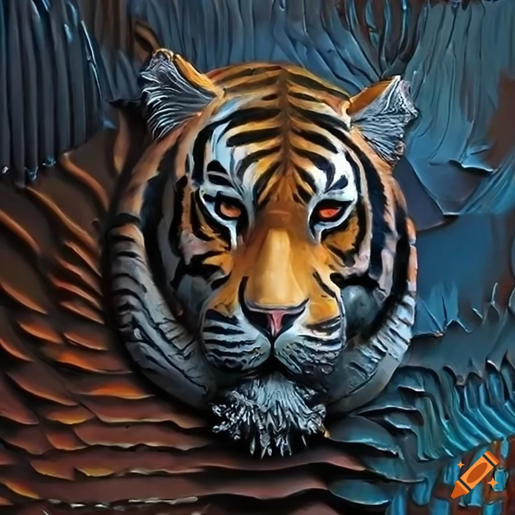 Splatter Paint Tiger Pattern