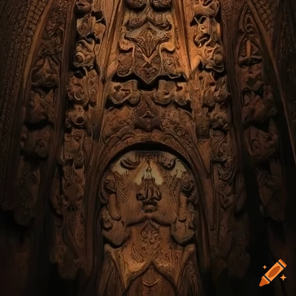 Detailed shrine with moth motif on Craiyon
