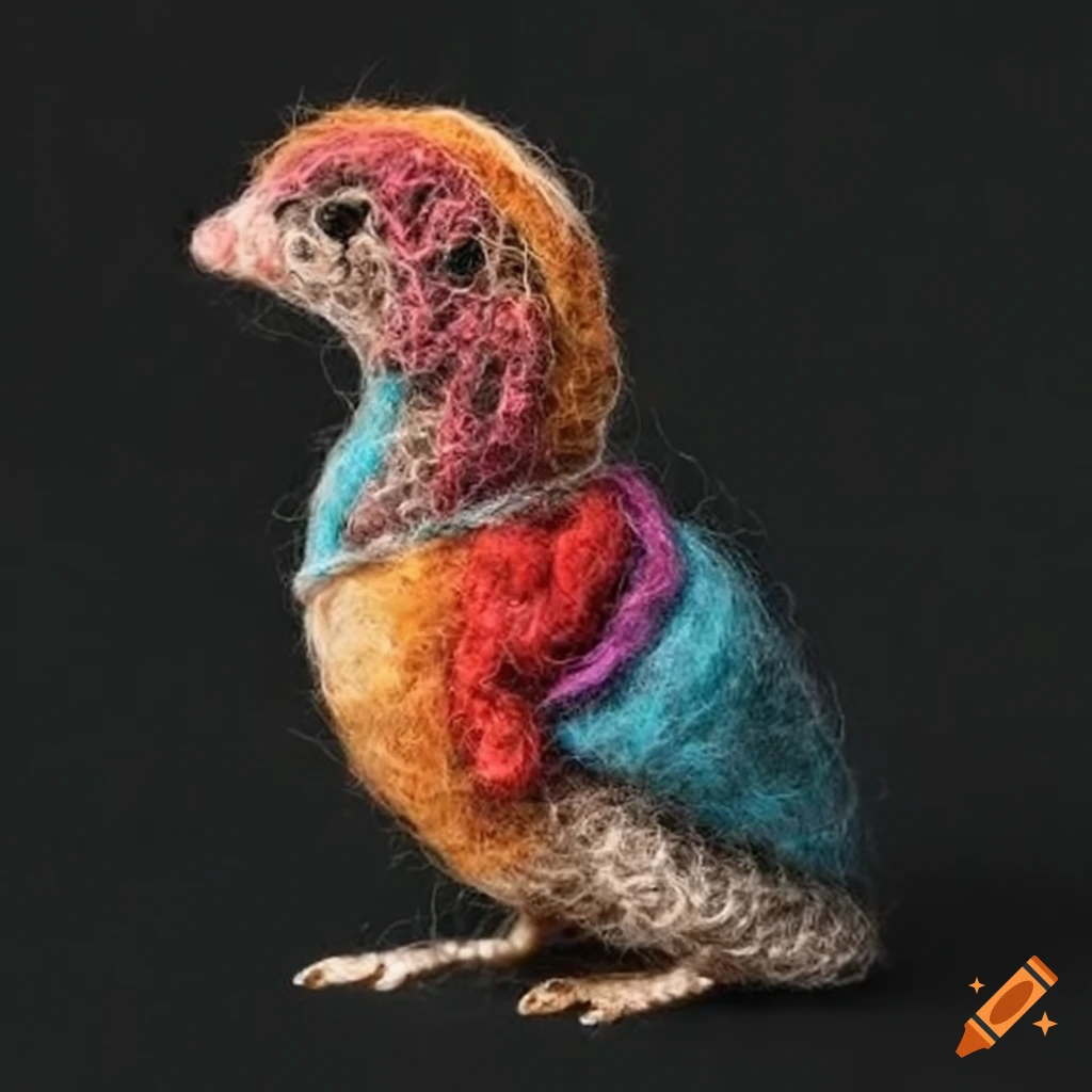 Felted wool animals in trendy outfits