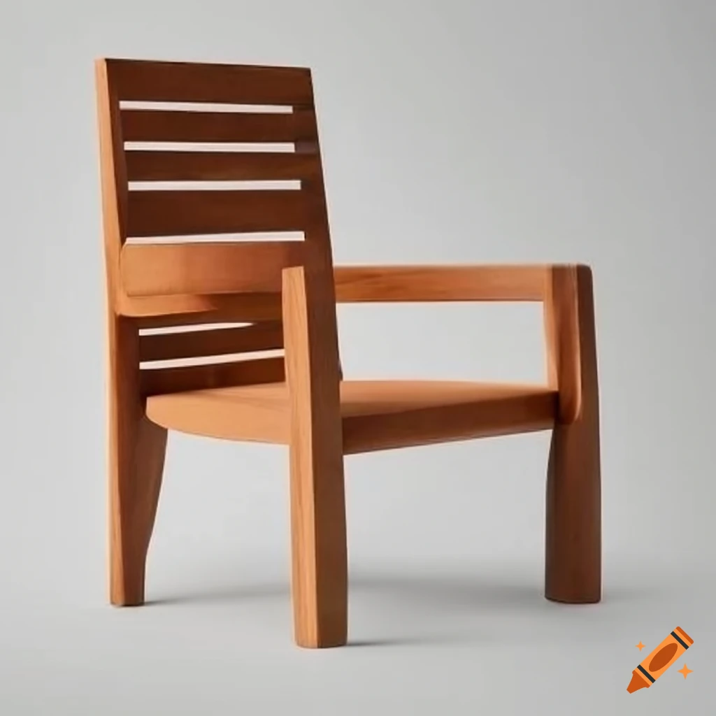 Modern wooden spectator chair on Craiyon