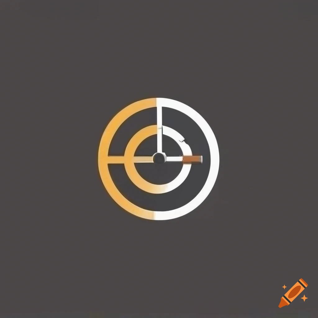 Elegant clock logo with letters l and a