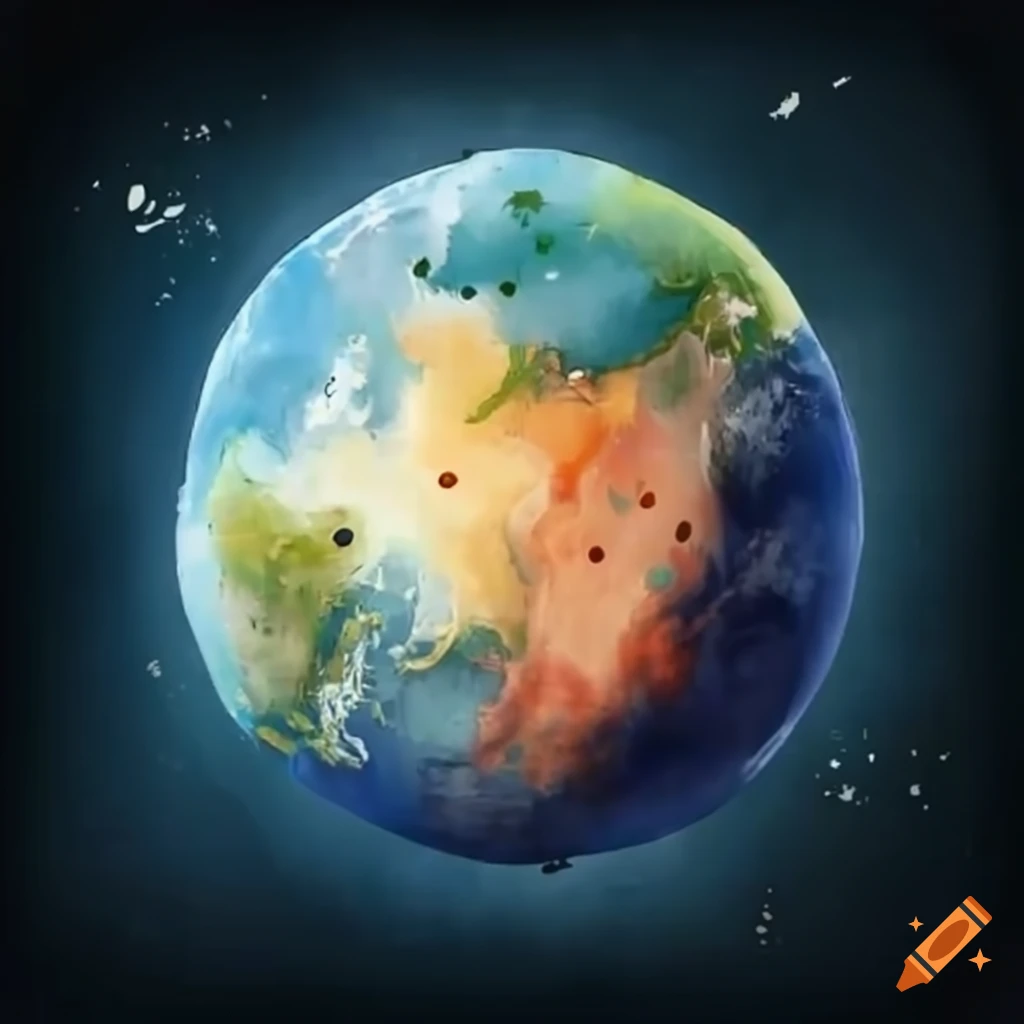 Cartoon illustration of a wounded Earth on Craiyon