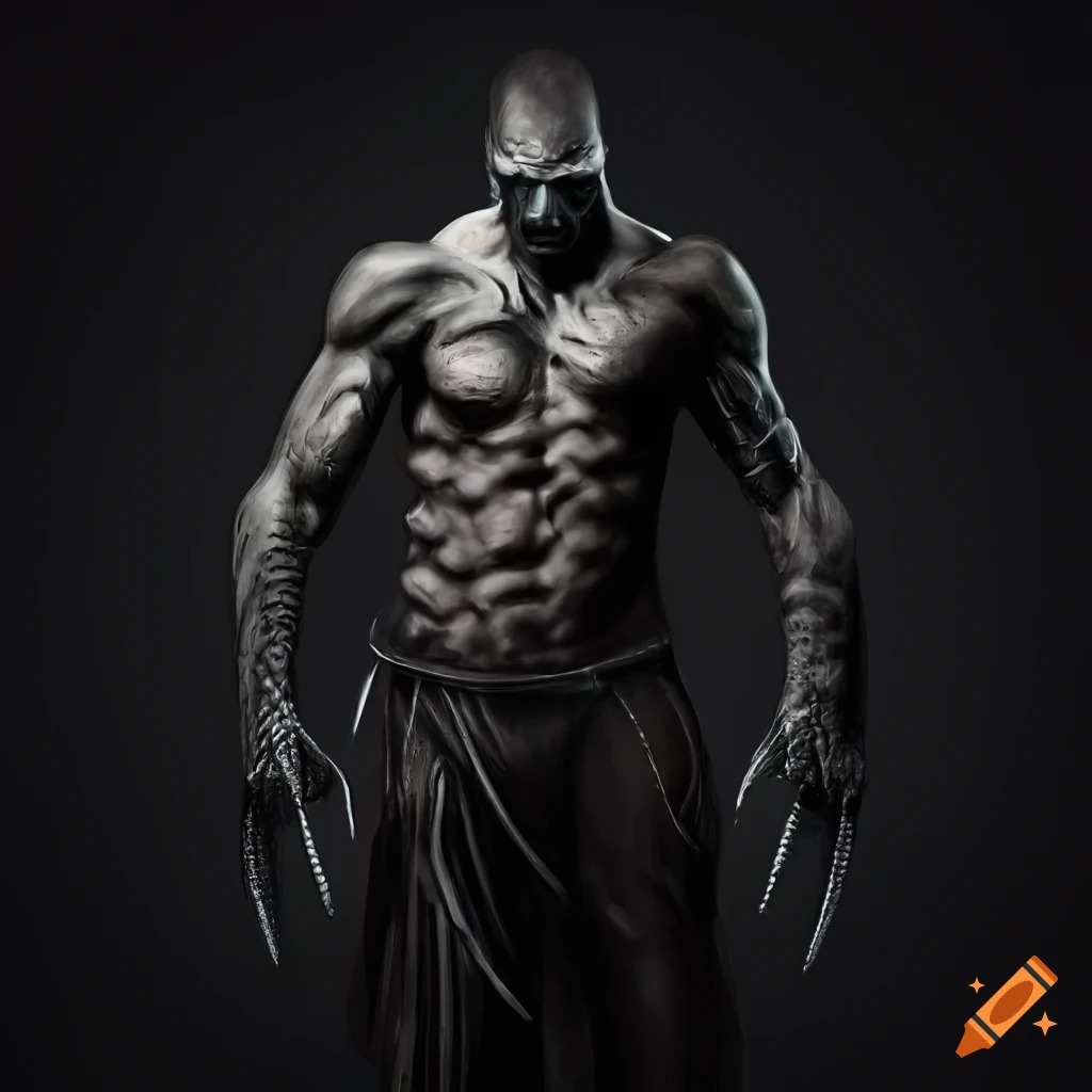 Abstract image of a menacing man with spikes and steel on Craiyon