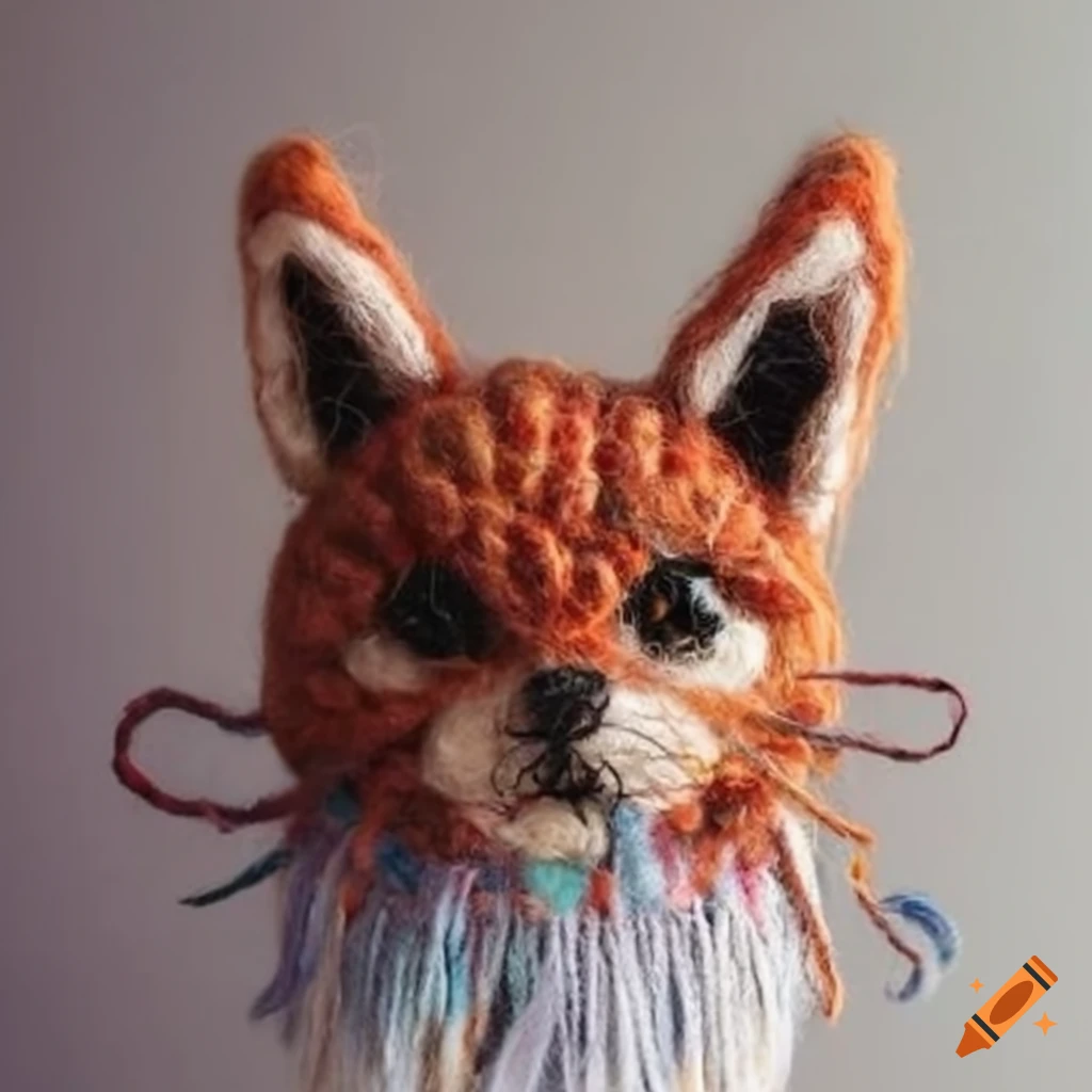 Animals made of felted wool wearing stylish clothes on Craiyon