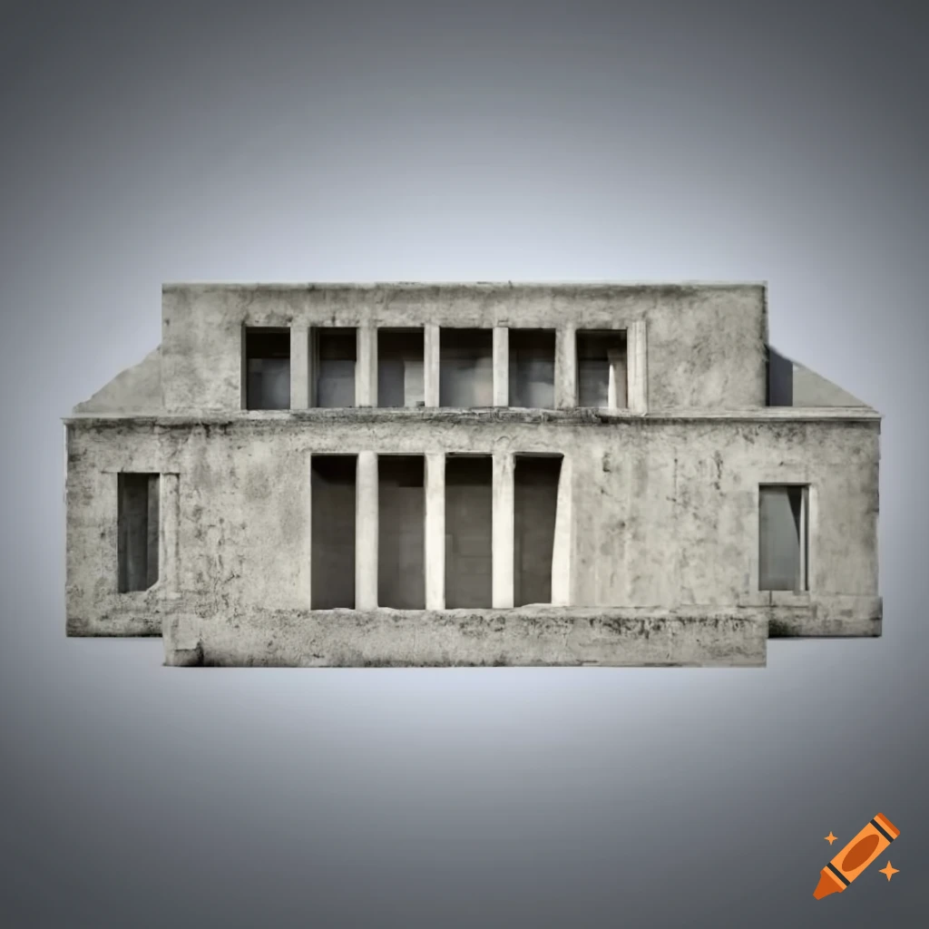 Realistic depiction of greek architecture in concrete