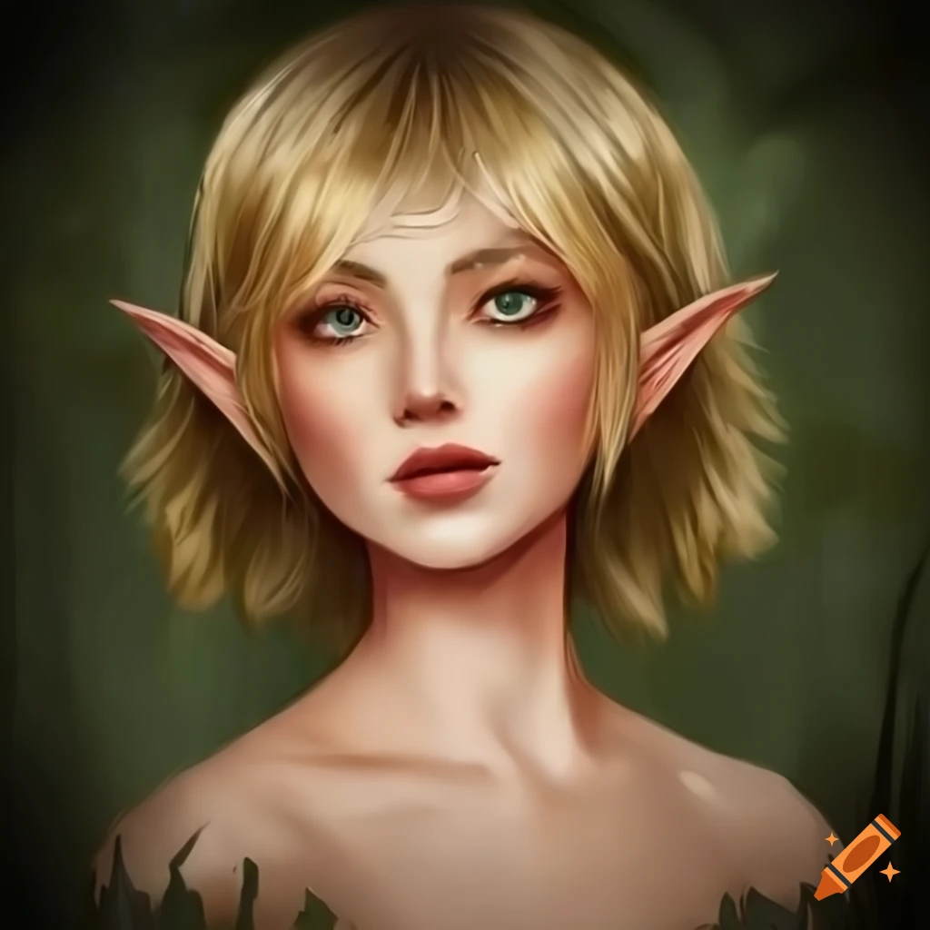 Image of a beautiful medieval elf in a forest on Craiyon