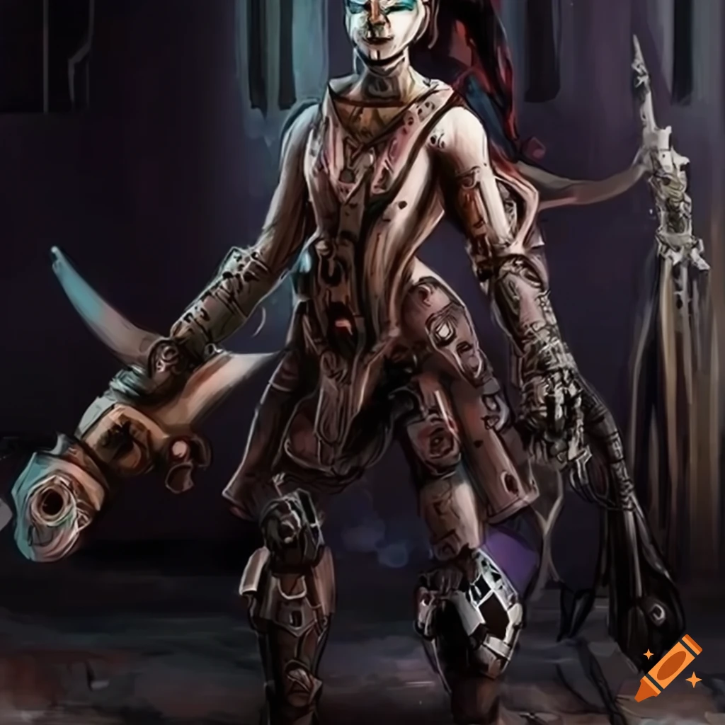 Cyborg pirate illustration on Craiyon