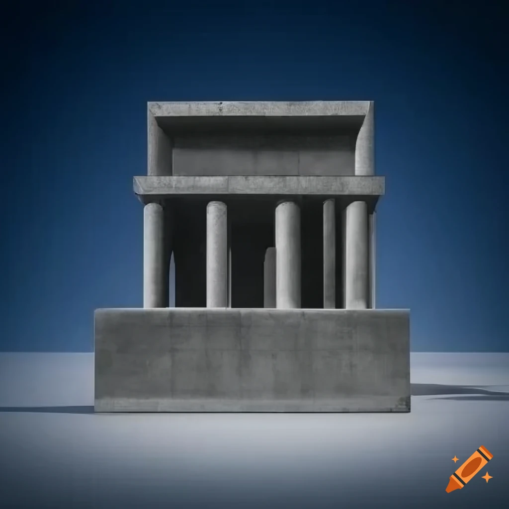 Realistic greek architecture in concrete