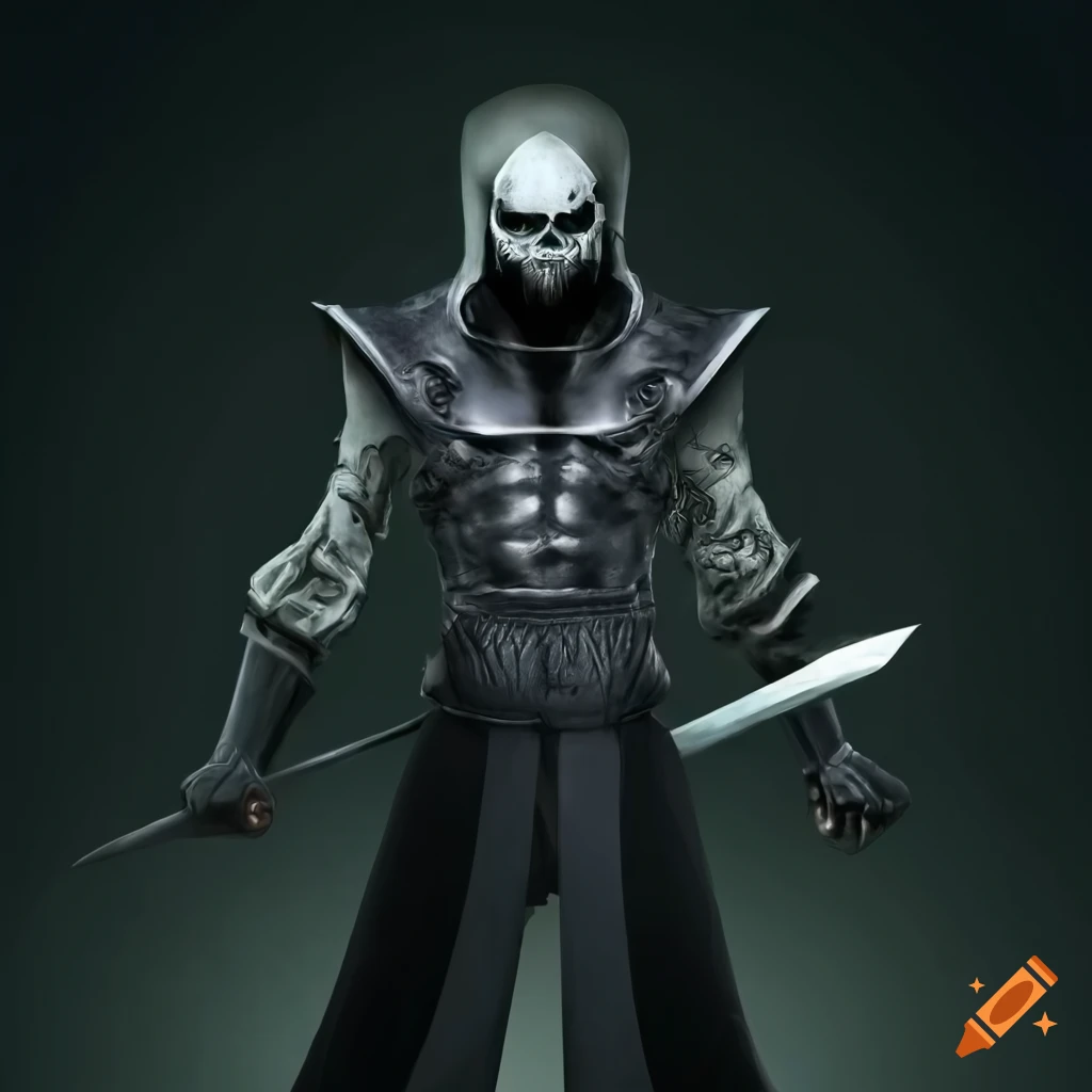 Image of a masked male rogue holding daggers on Craiyon