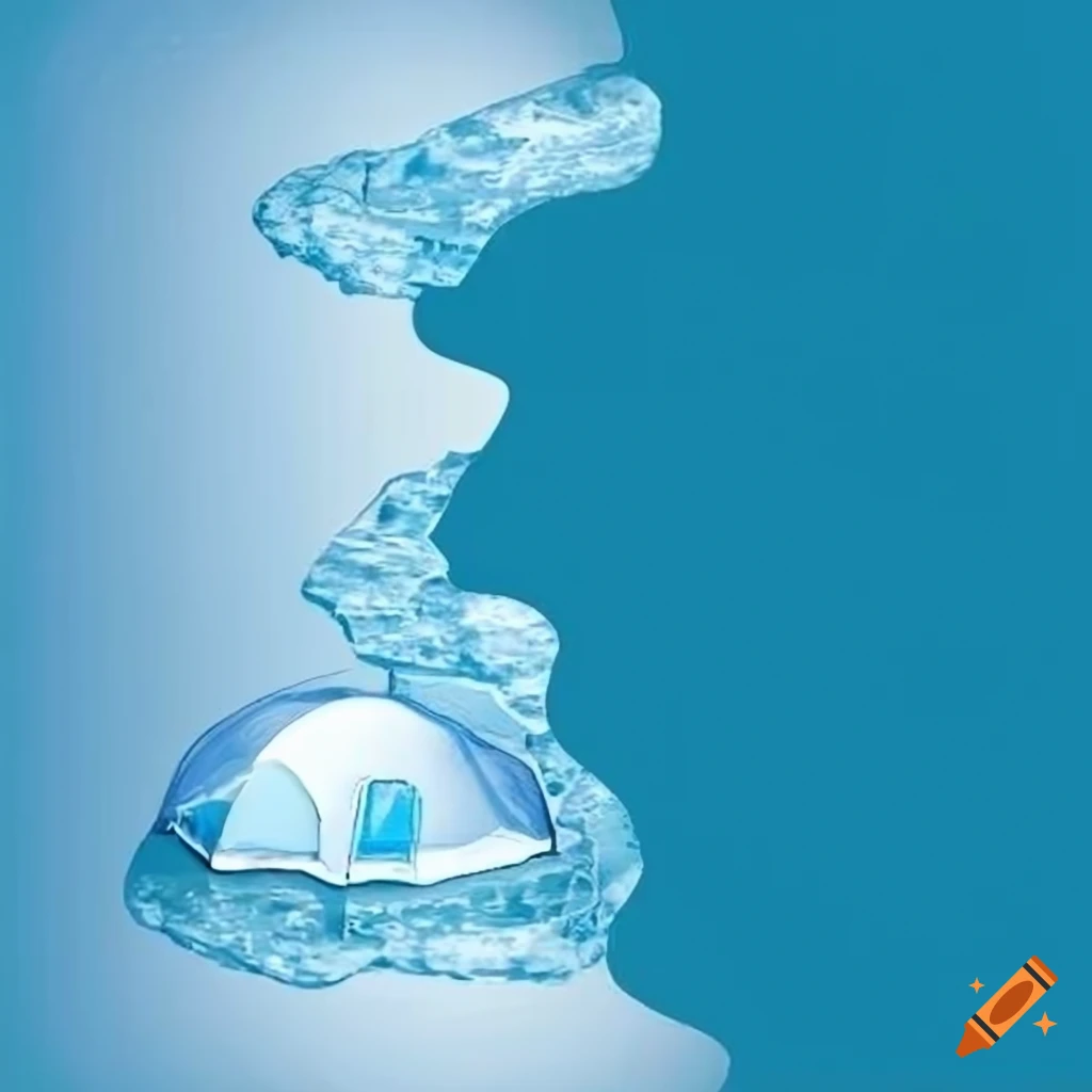 Ice-themed map with snow and igloos on Craiyon