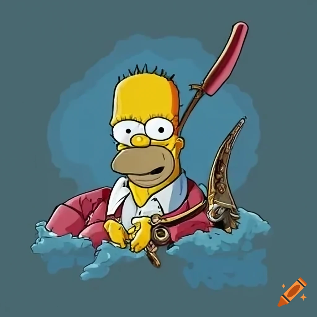 Homer Simpson dressed as a pirate on Craiyon