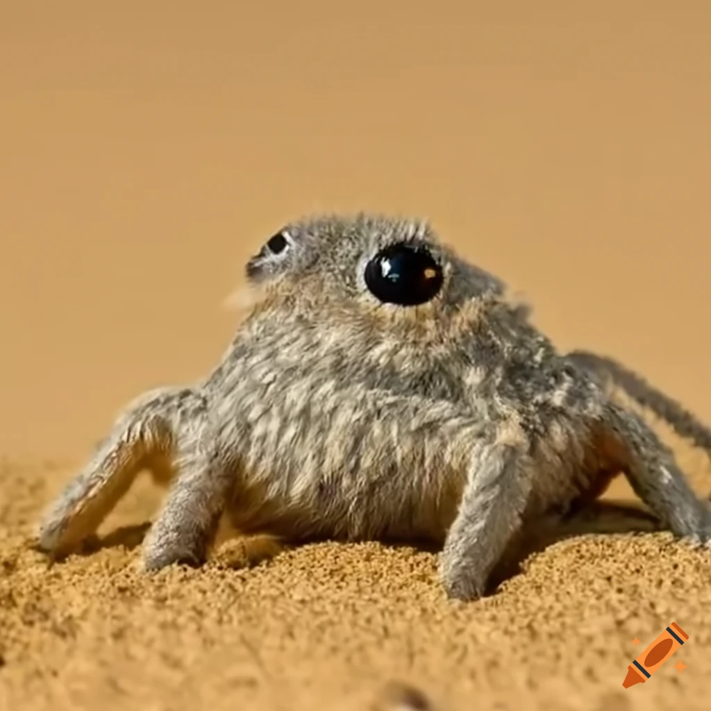 Cute creature covered in sand on Craiyon
