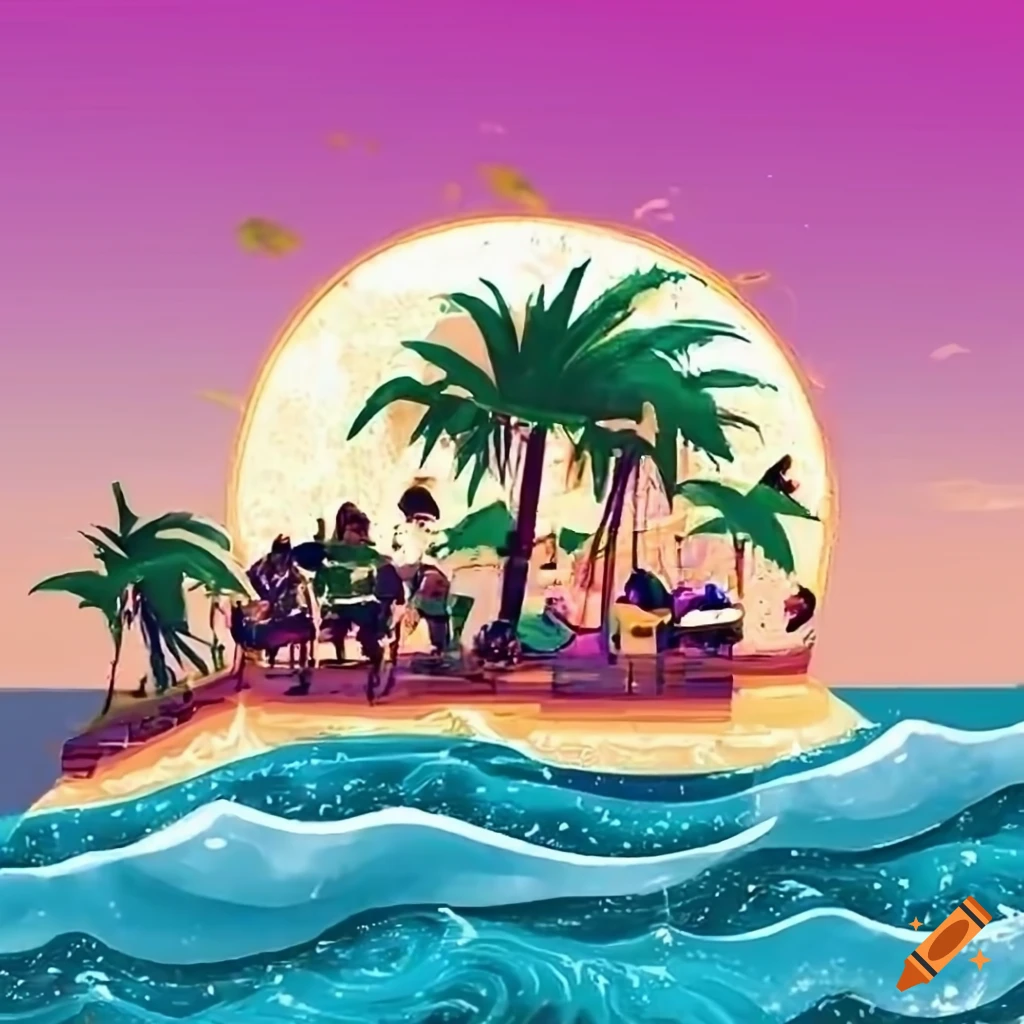 Summer-themed t-shirt design on Craiyon