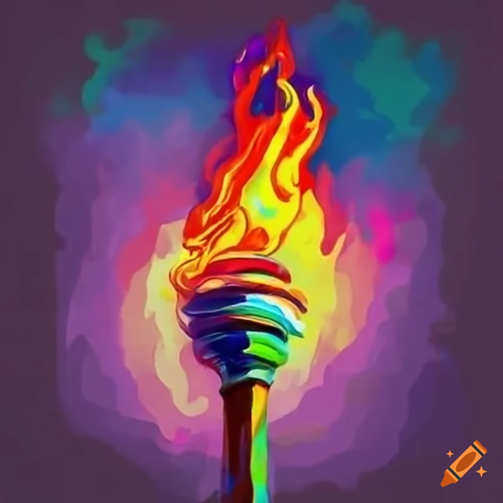 Torch in watercolor painting on Craiyon