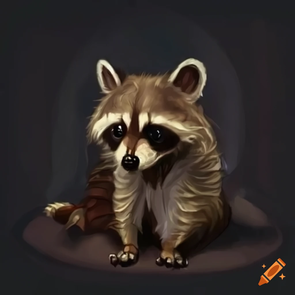 Fantasy raccoon in a rpg world
