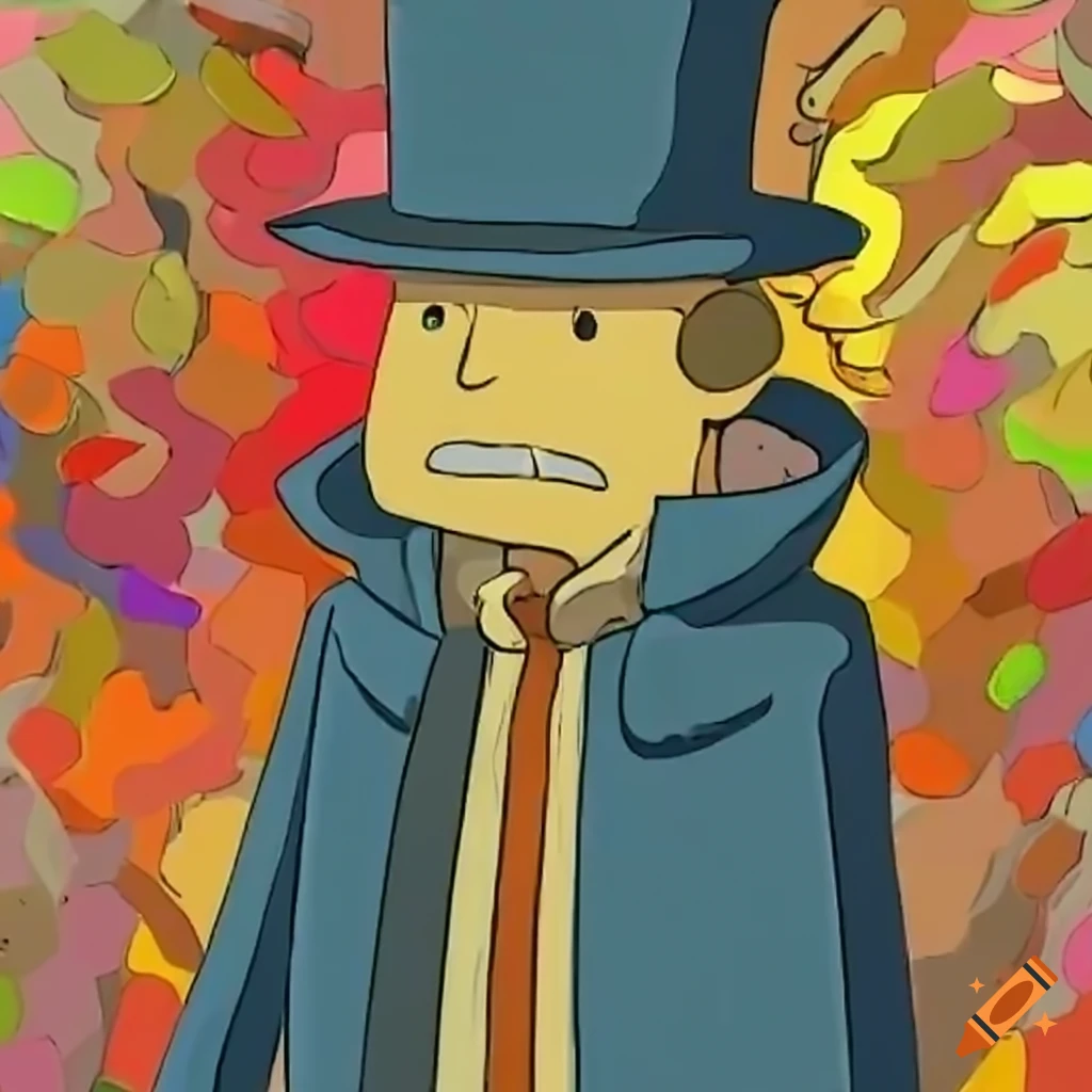 Image of professor layton in a desperate situation on Craiyon