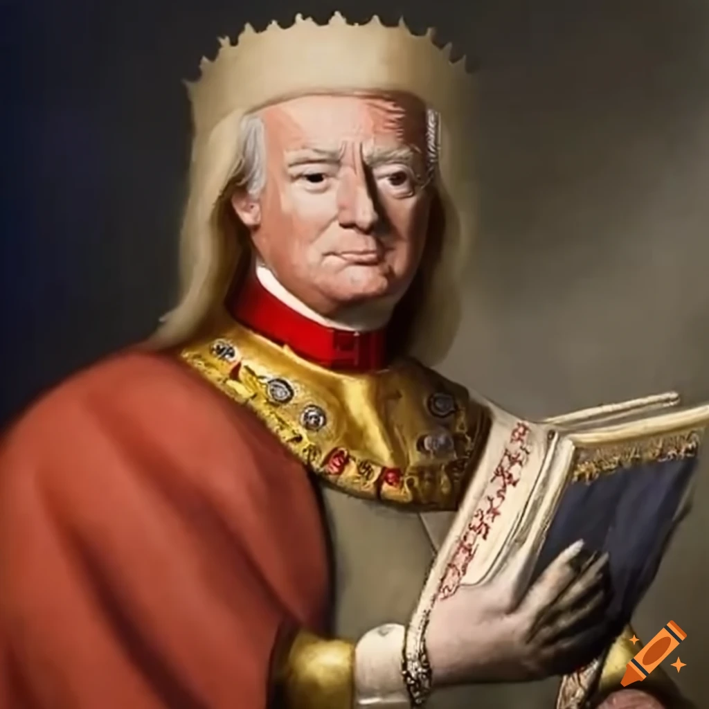 Illustration of king donald trump in medieval times