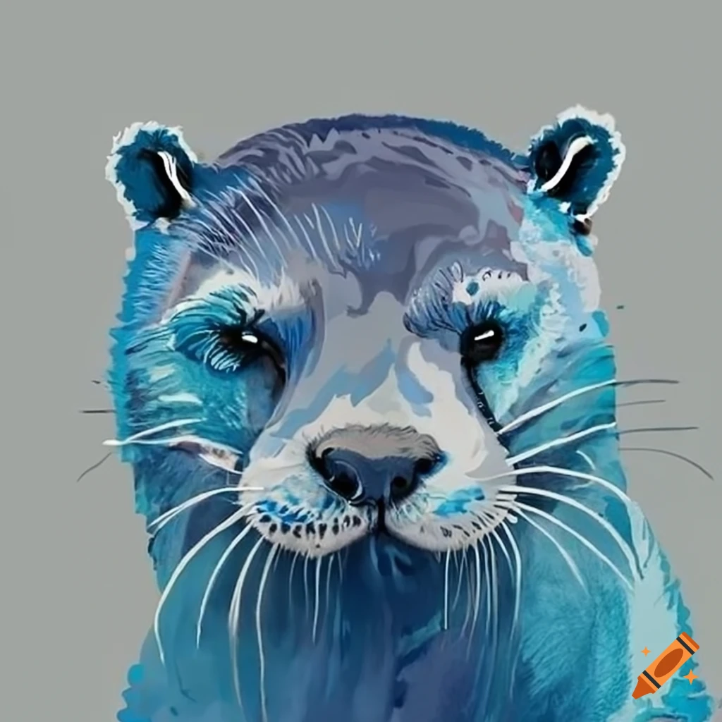 Blue otter on Craiyon