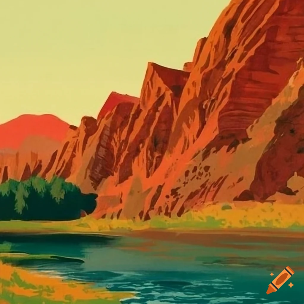 Retro National Park Wallpaper on Craiyon