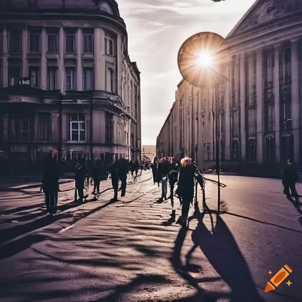Sunny sunday street scene in berlin on Craiyon